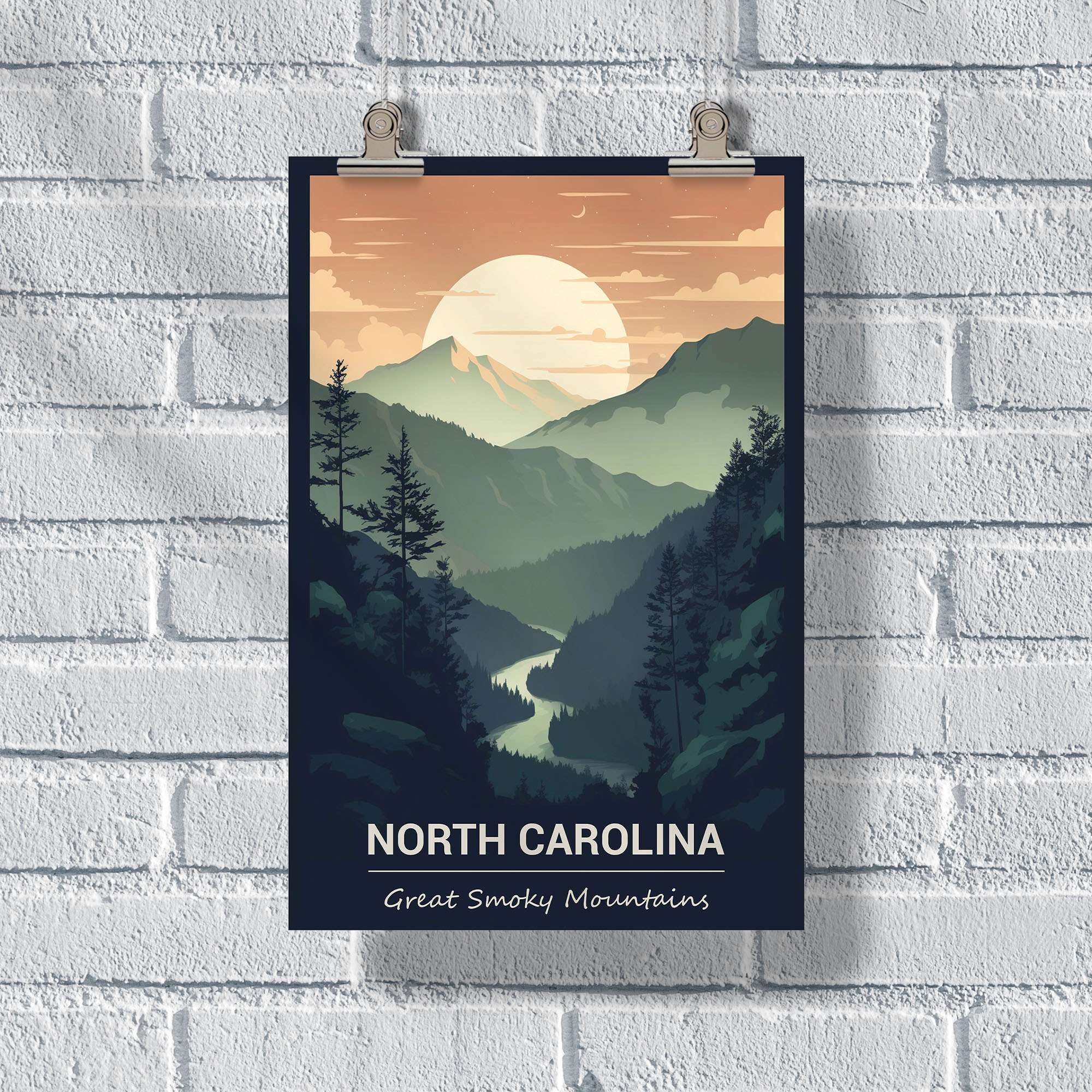 North Carolina Great Smoky Mountains Poster | United World Memories