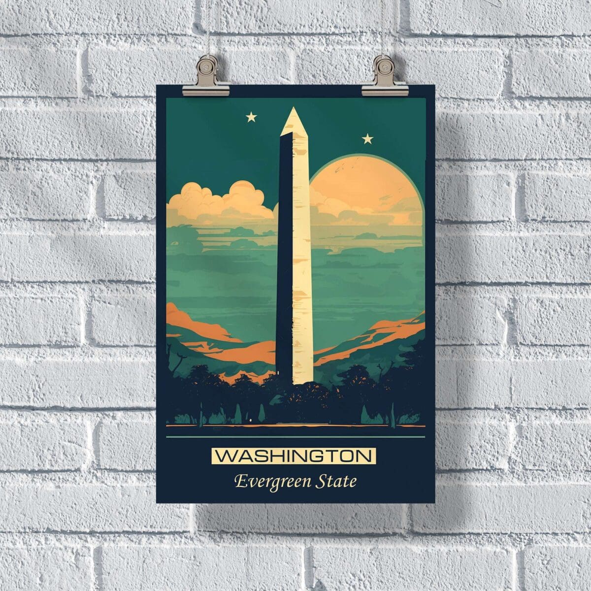 Washington Evergreen State Poster | United World Memories