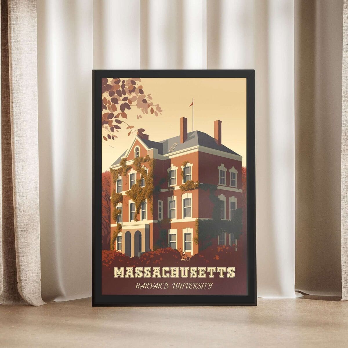 Massachusetts Harvard University Poster | United World Memories