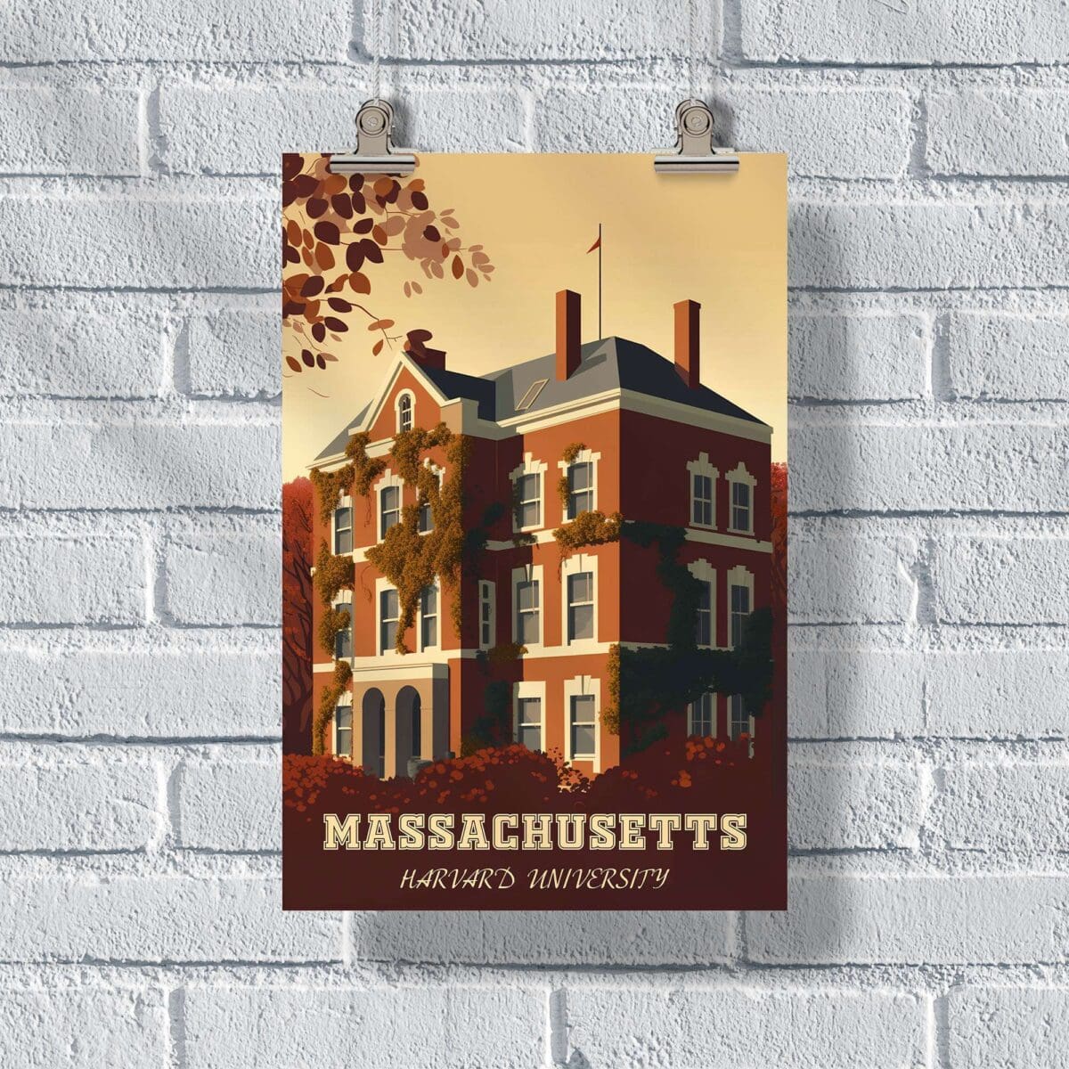 Massachusetts Harvard University Poster | United World Memories