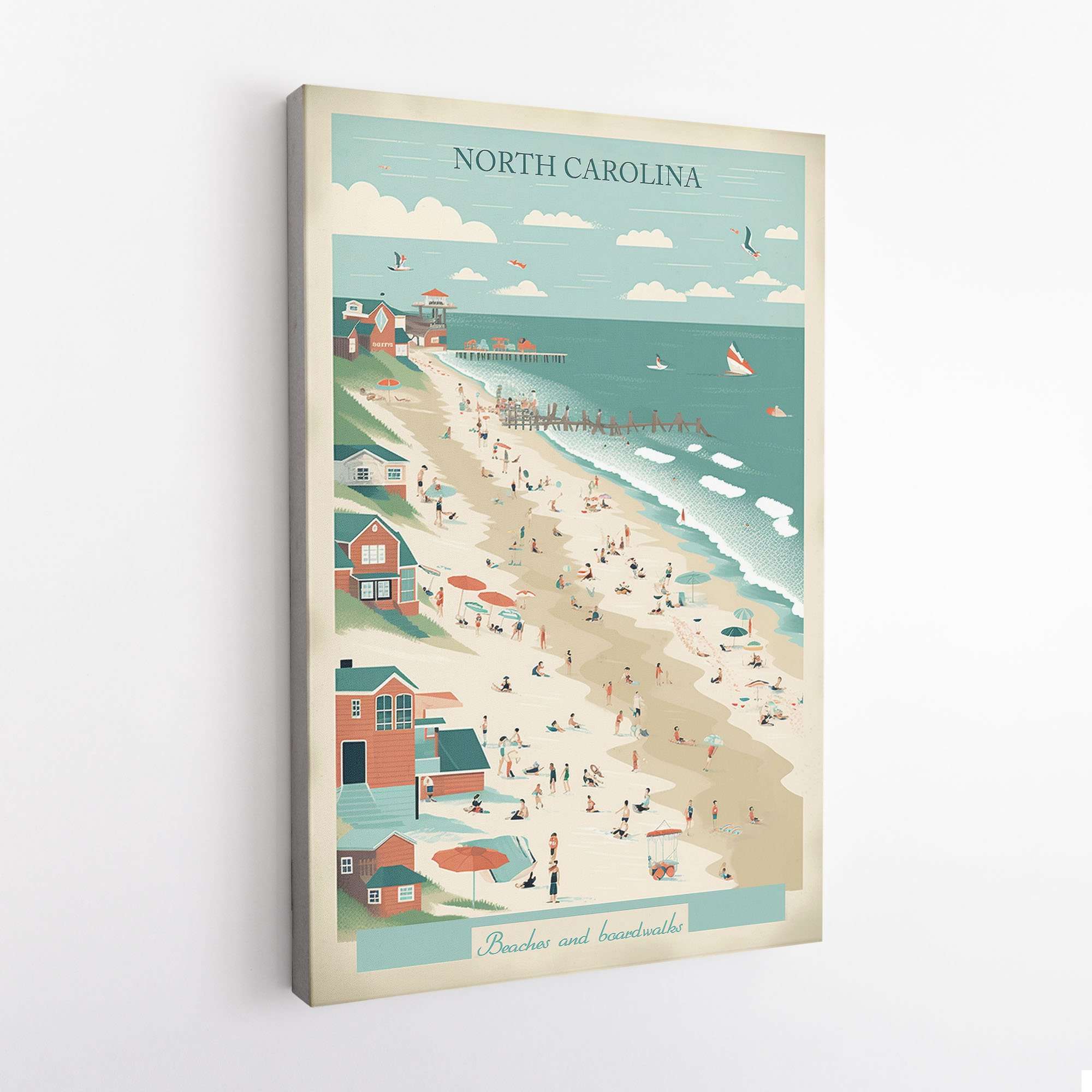 North Carolina Beaches And Boardwalks Poster | United World Memories