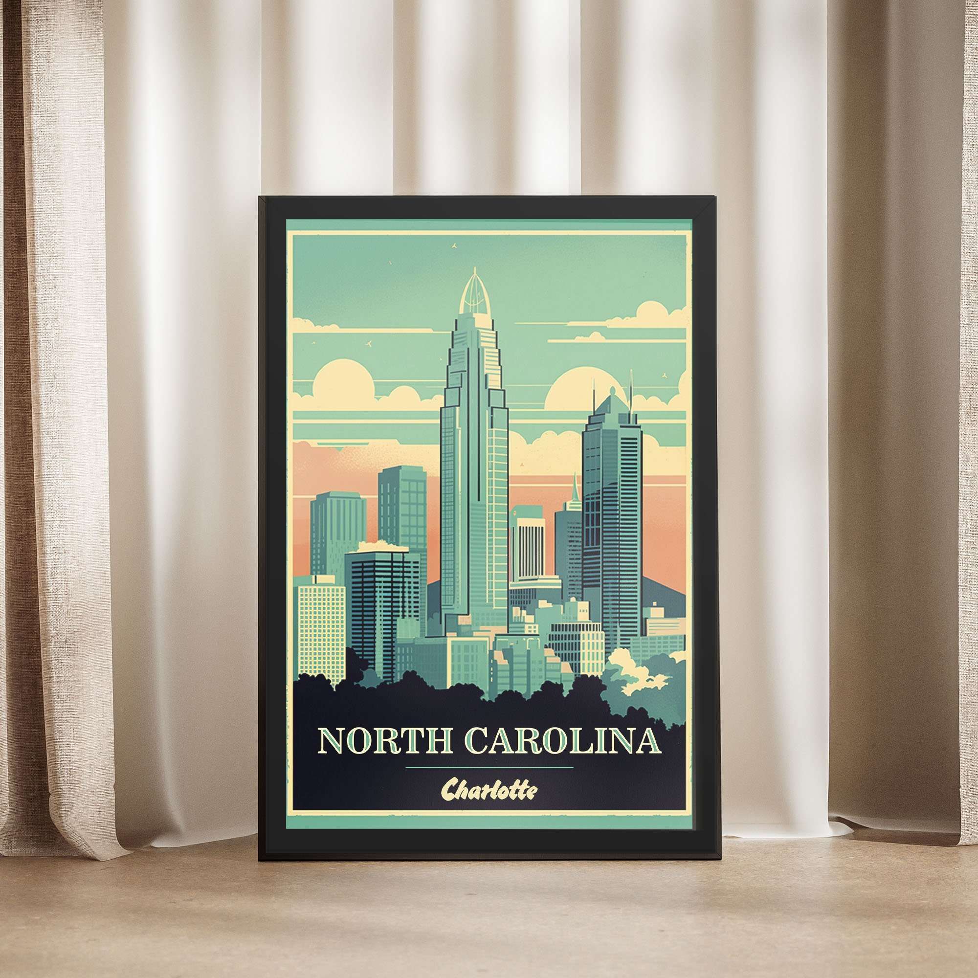 North Carolina Charlotte Poster | United World Memories
