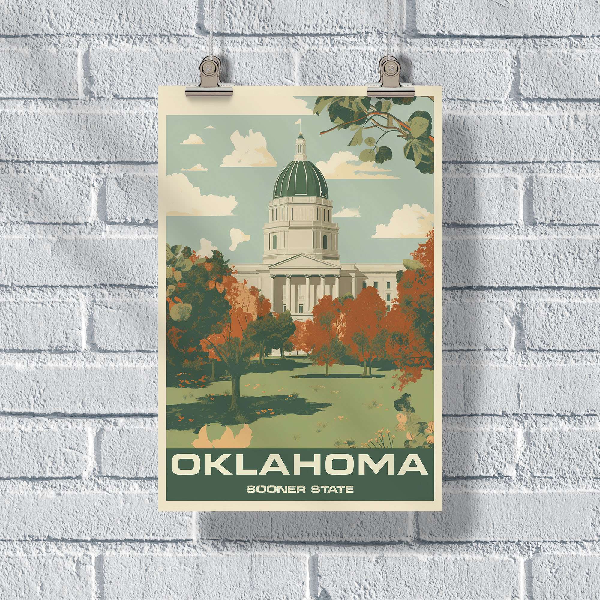 Oklahoma Sooner State Capitol Building Poster | United World Memories