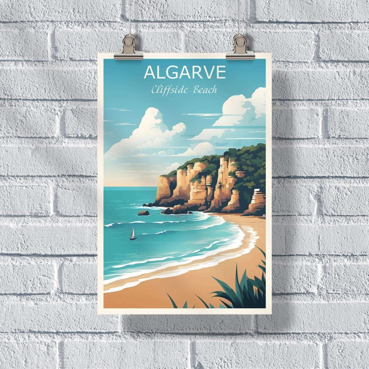 Algarve Cliffside Beach Poster | United World Memories