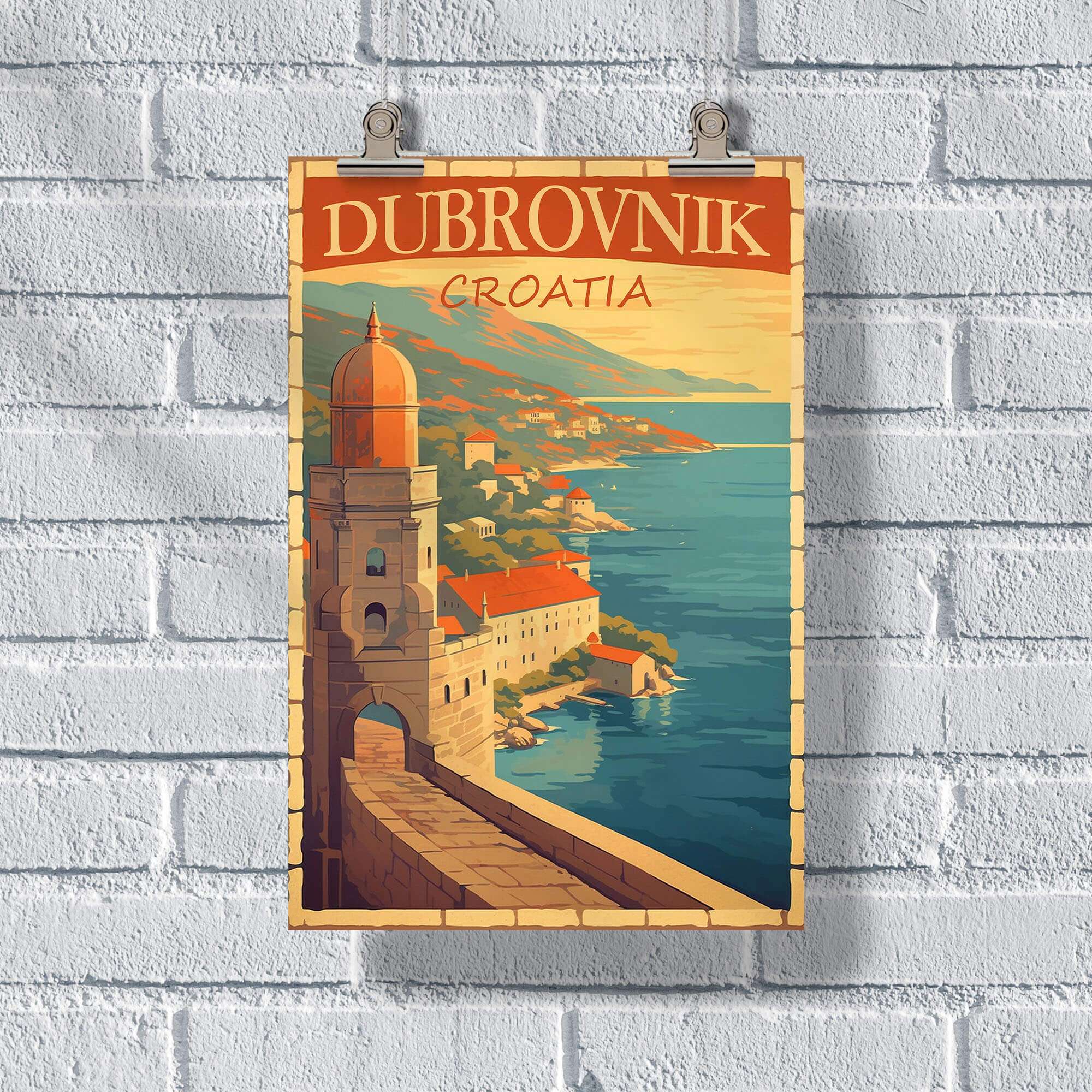 Dubrovnik Old Town Walls Poster | United World Memories