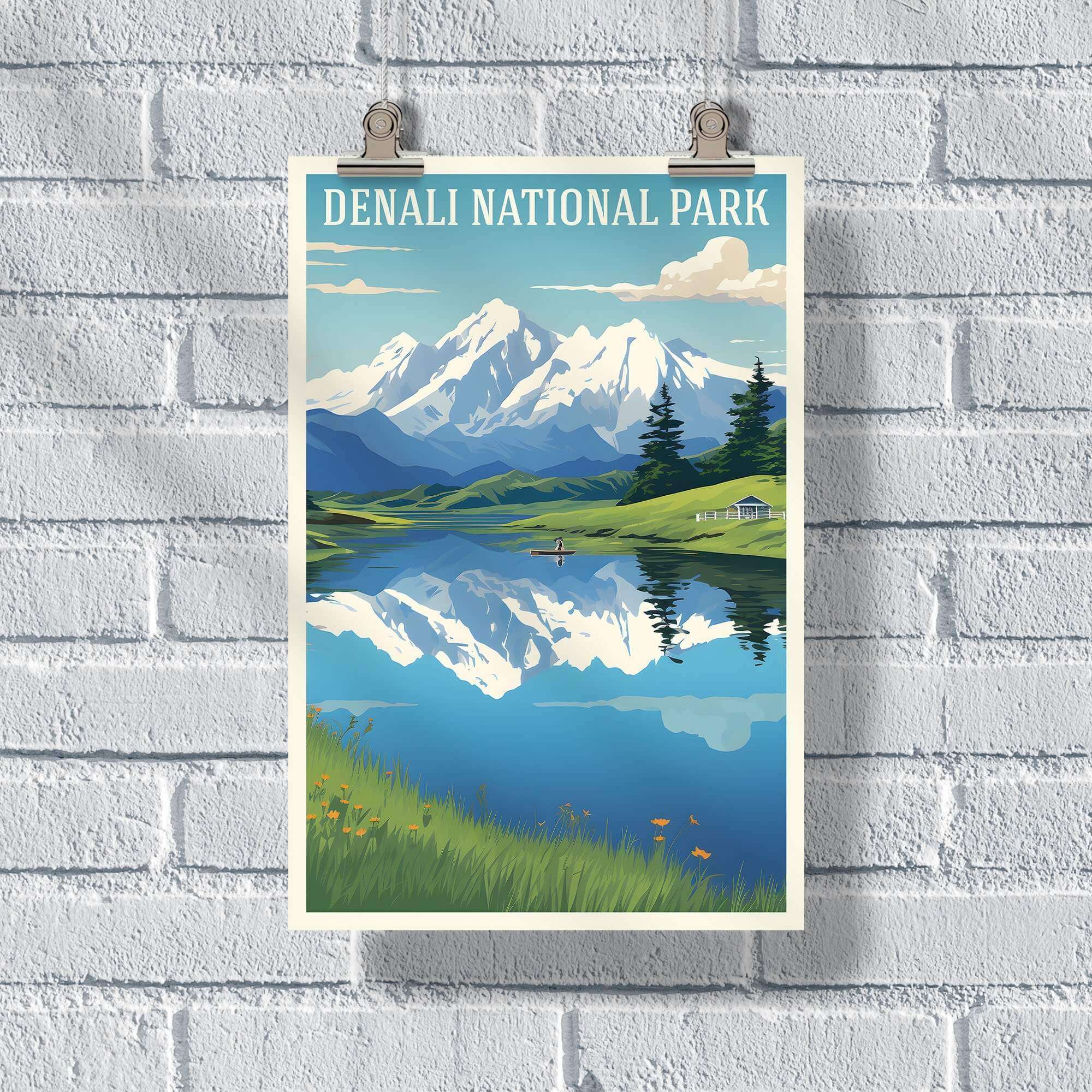 Denali National Park Wonder Lake Reflections Poster | United World Memories