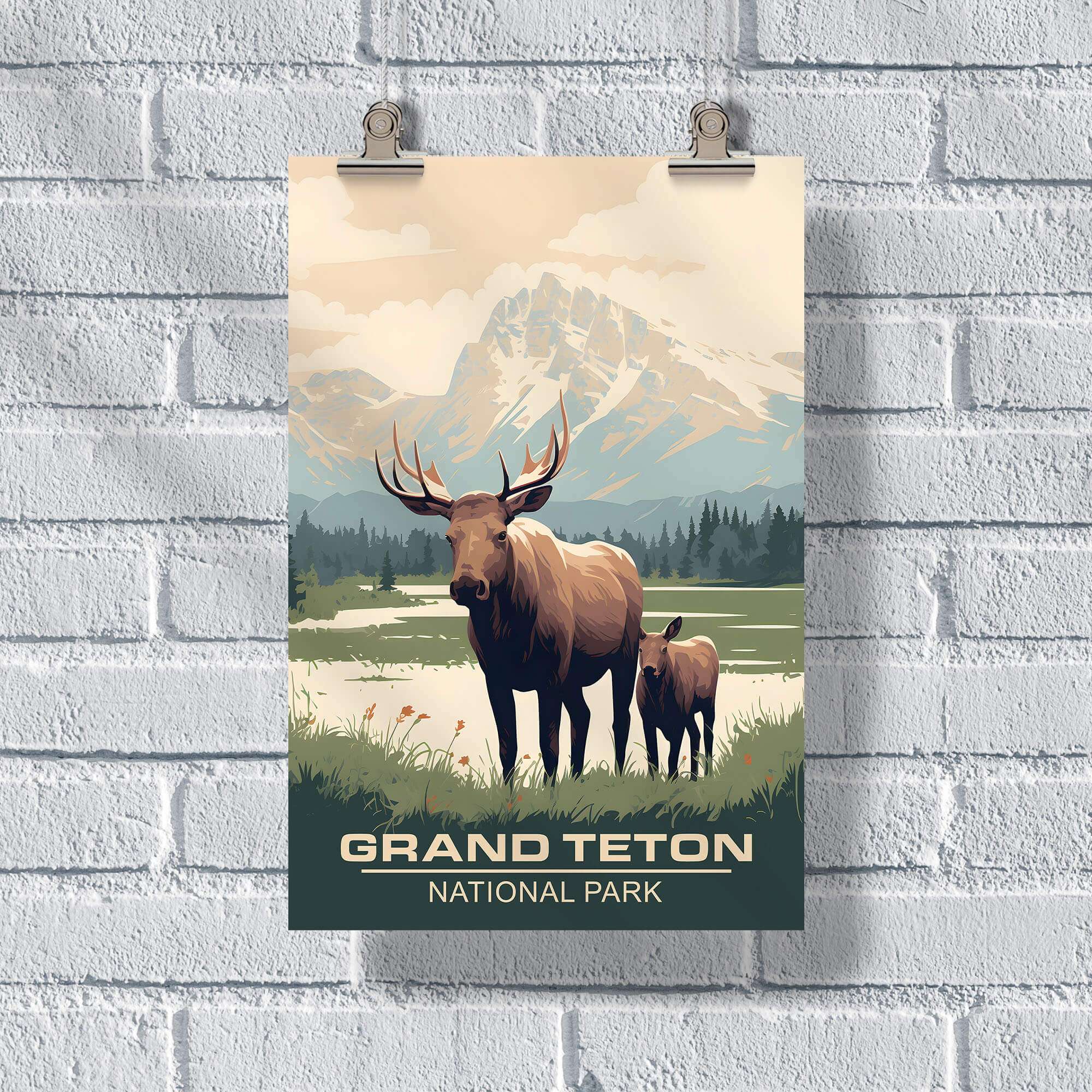 Grand Teton National Park Wildlife Poster | United World Memories