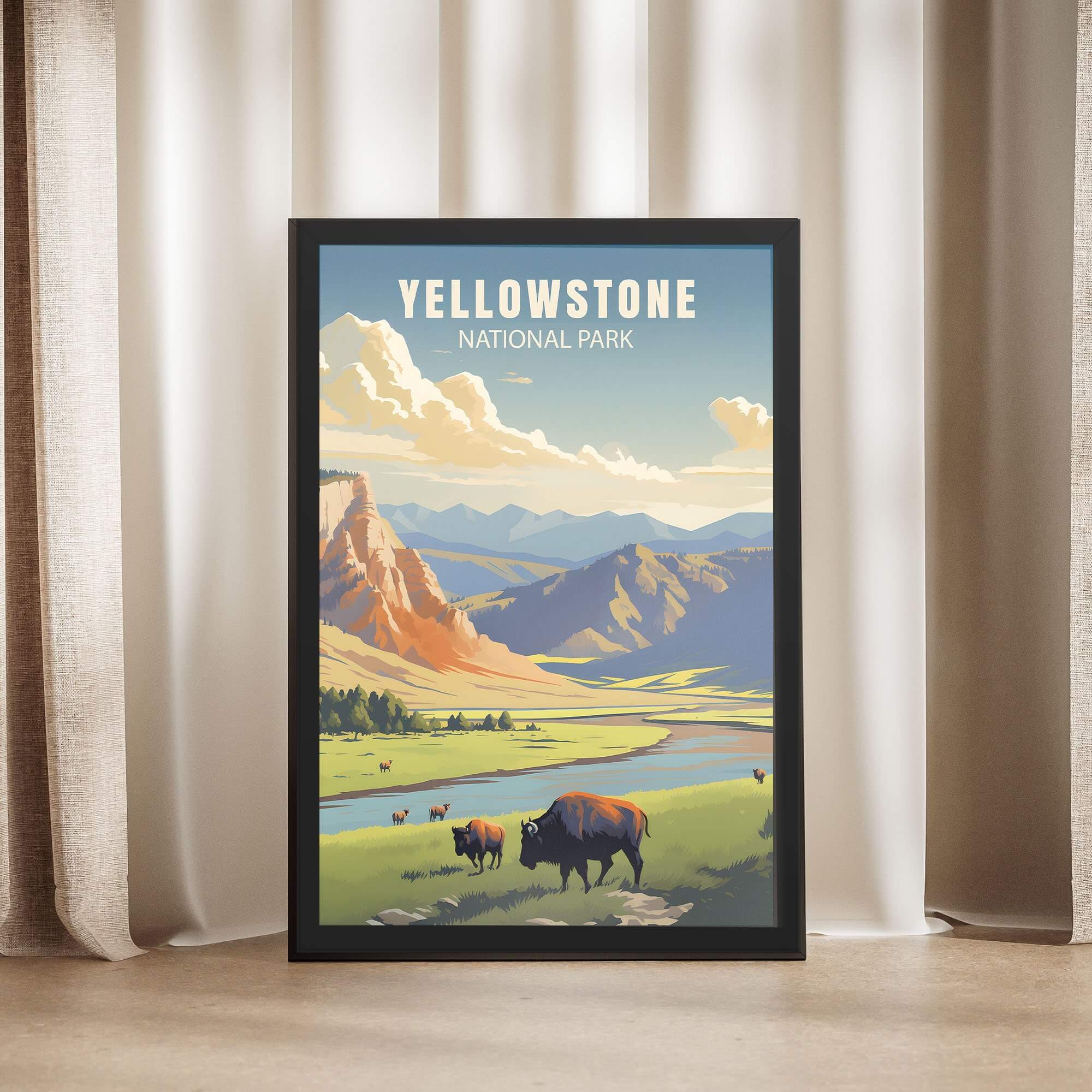 Yellowstone National Park Bison Roam Poster | United World Memories