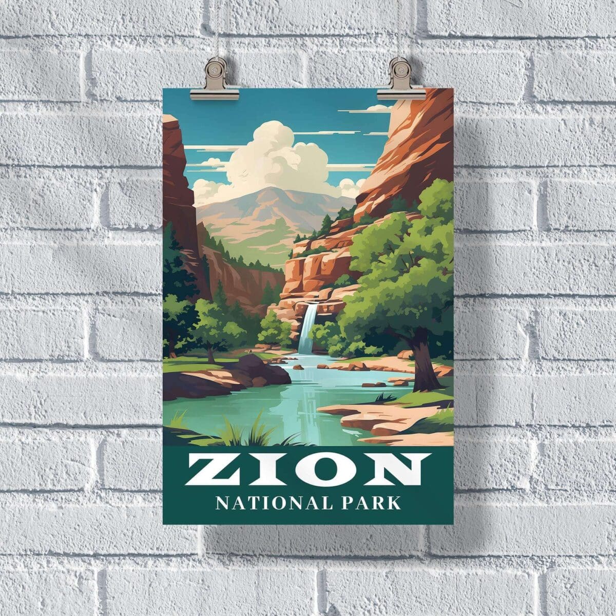 Zion National Park Emerald Pools Poster | United World Memories