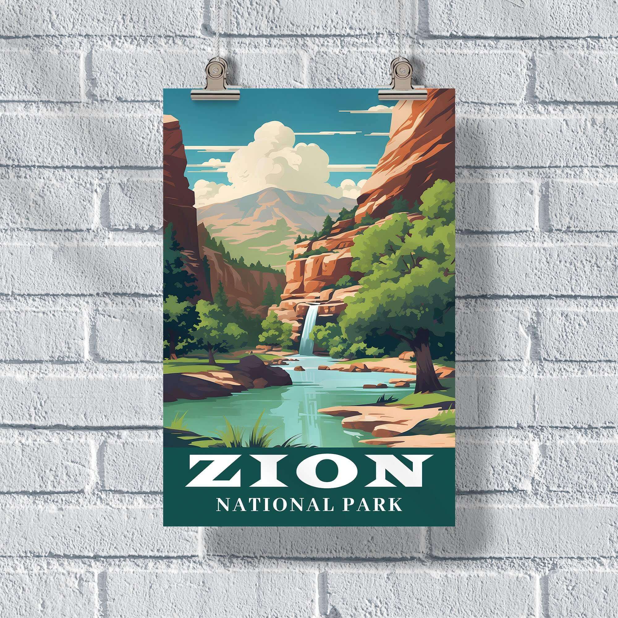 Zion National Park Emerald Pools Poster | United World Memories