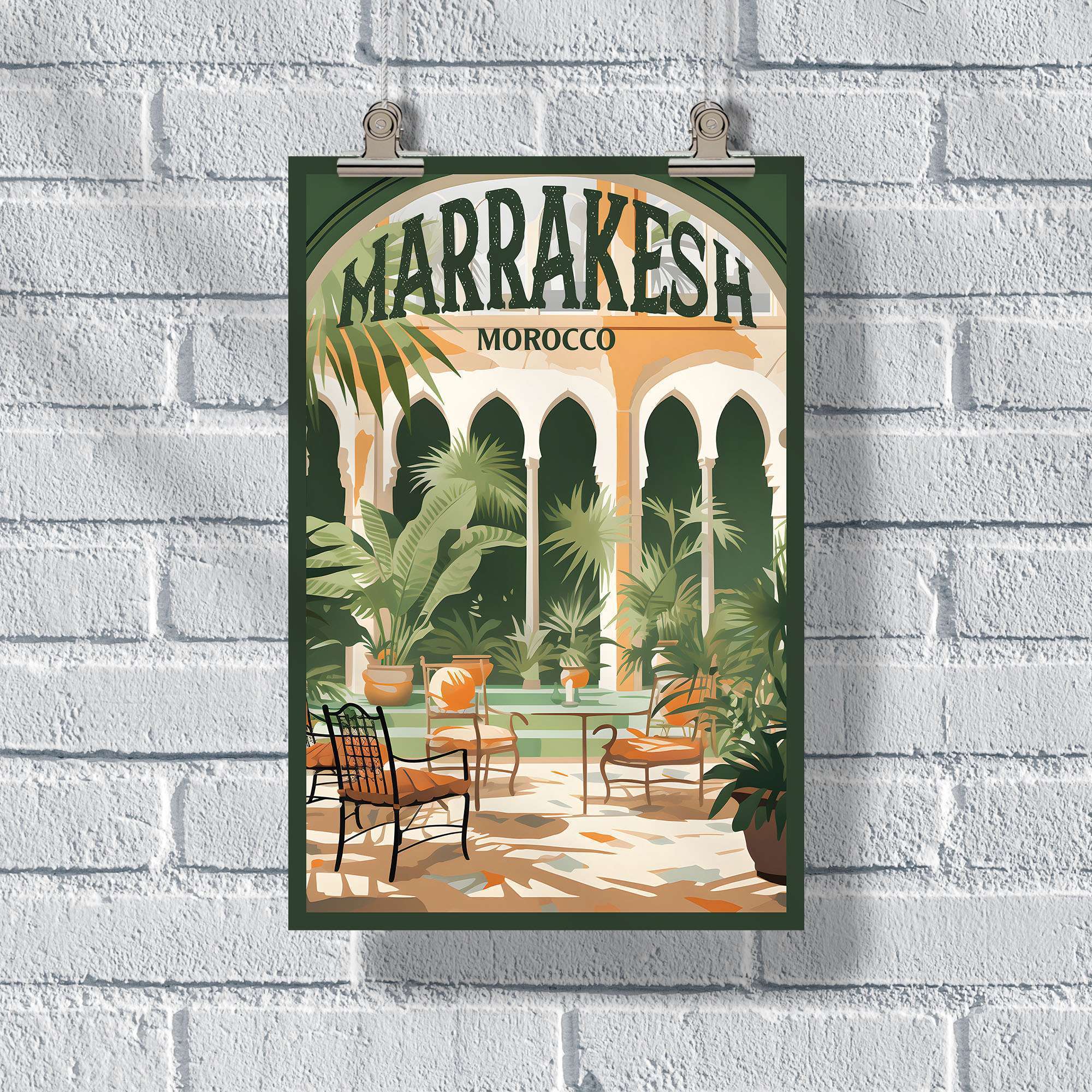 Marrakesh Riad Courtyard Poster | United World Memories