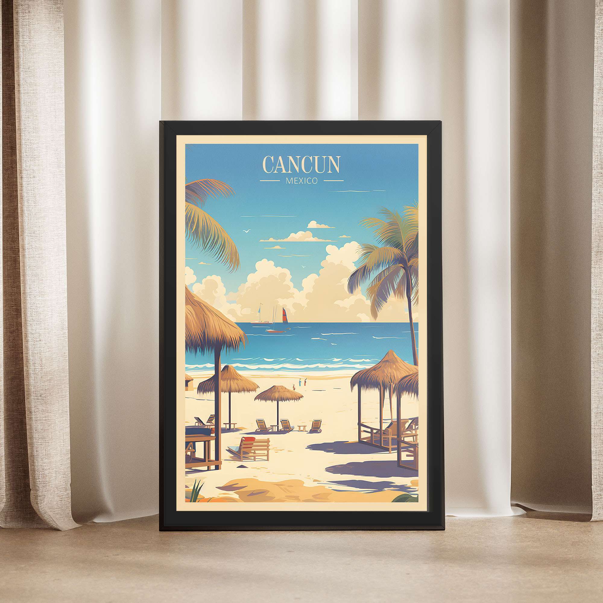 Cancun Mayan Riviera Beach Poster | United World Memories