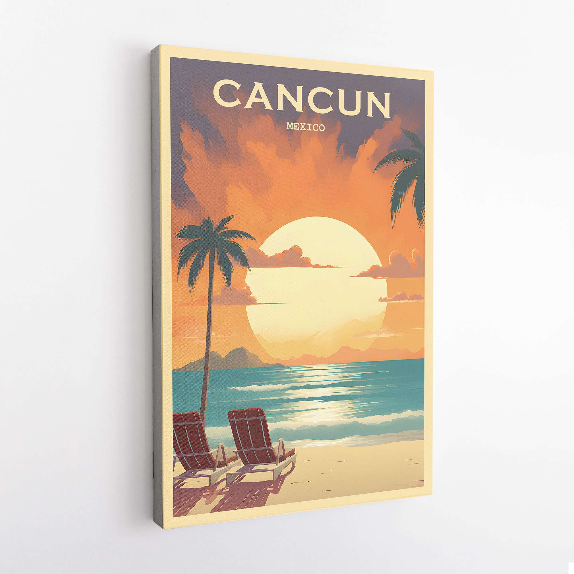 Cancun Playa Delfines Sunset Poster | United World Memories